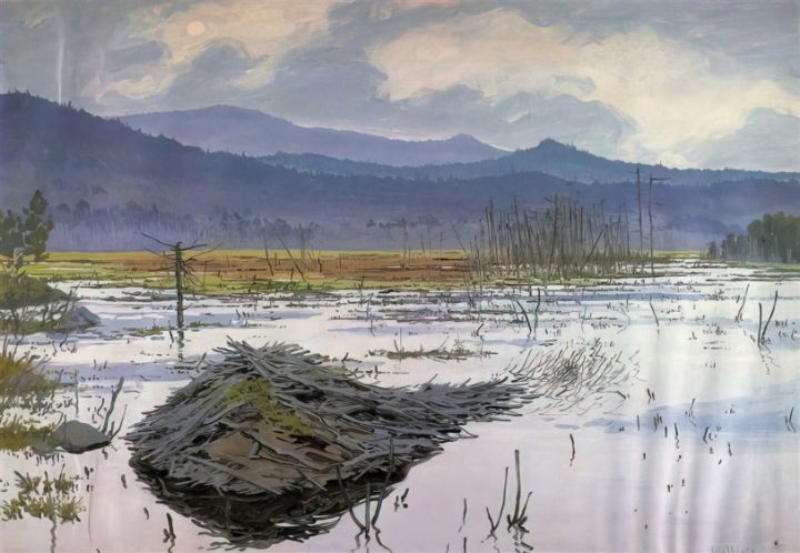 Beaver Pond - 1976 - Neil Welliver - Paintings & Prints, Landscapes ...