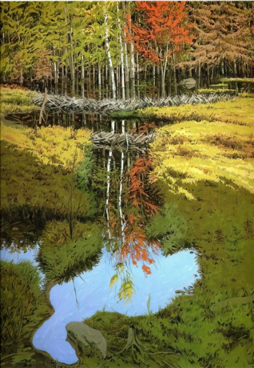New Dams in Meadow - 1984 - Neil Welliver - Paintings & Prints ...