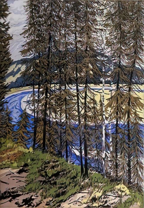 Synthetic Blue St. John - 2000 - Neil Welliver - Paintings & Prints ...