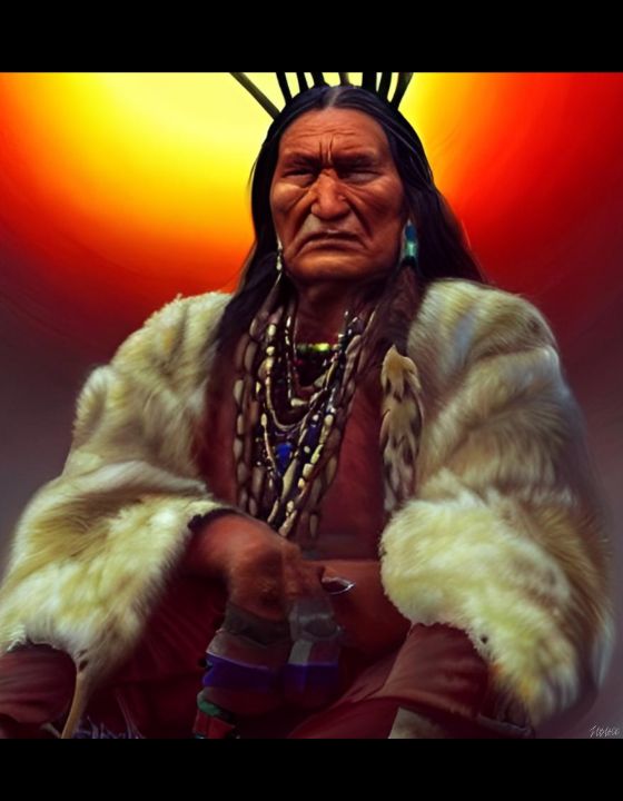 Chief Sitting Bull - Indigenous Art Collection. - Digital Art & AI ...
