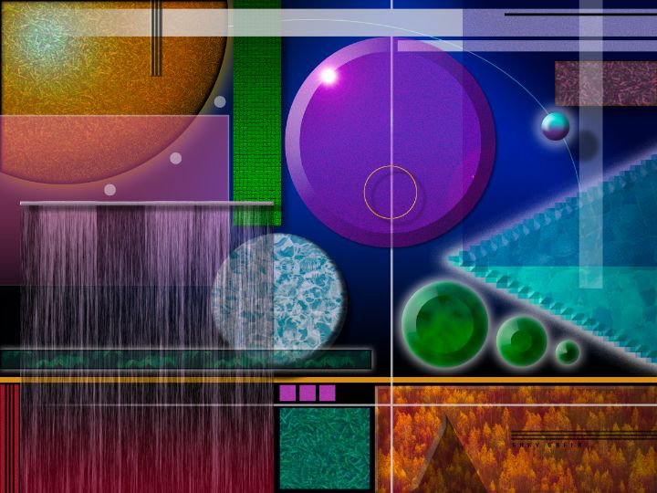 Waterfall in Geometry Land - Gary Greer - Drawings & Illustration ...
