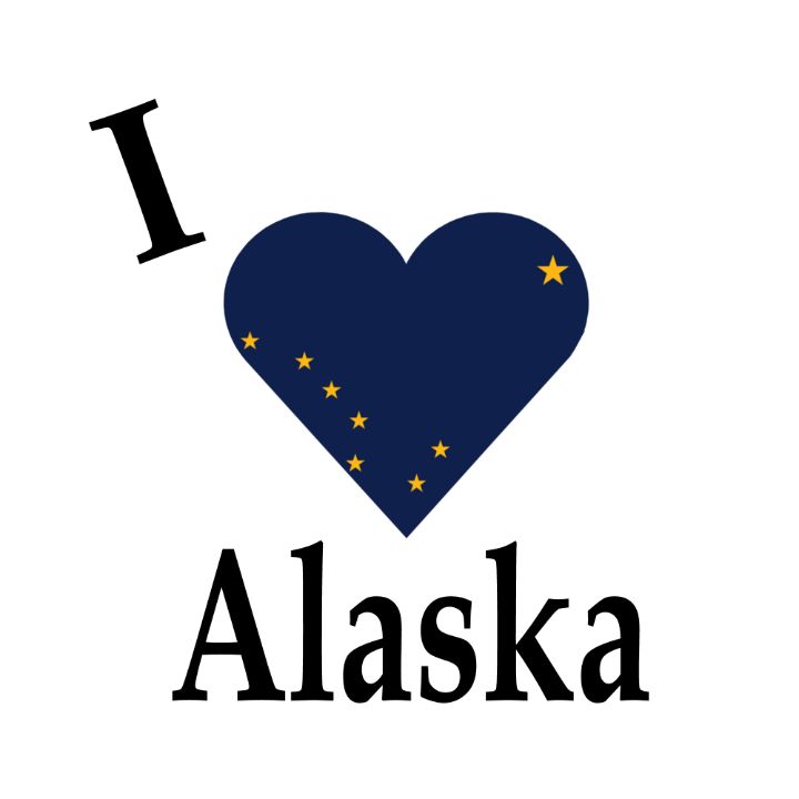I Love Alaska Flag Heart - My Evil Twin - Digital Art & AI, Politics ...