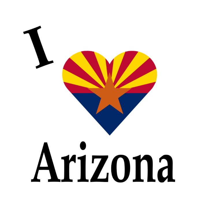 I Love Arizona Flag Heart - My Evil Twin - Digital Art & AI, Politics ...
