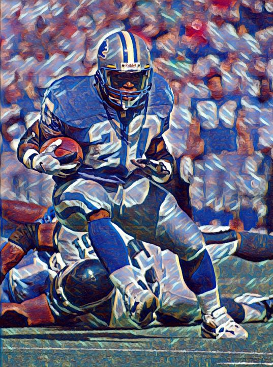 Barry Sanders 1, Detroit Lions - Gallery 18 - Paintings & Prints, Sports & Hobbies, Football ...