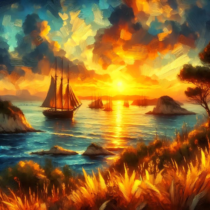 Sunset by the Atlantic Ocean_001 - Visual Art Now - Digital Art & AI ...