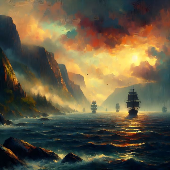Sunset with fog_002 - Visual Art Now - Digital Art & AI, Landscapes ...