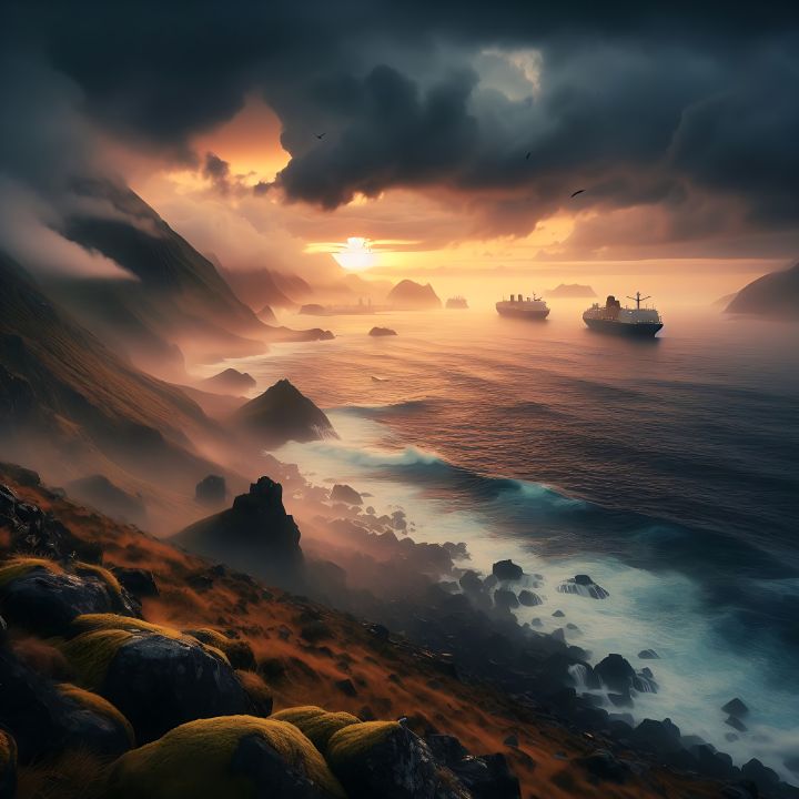 Sunset with fog_008 - Visual Art Now - Digital Art & AI, Landscapes ...