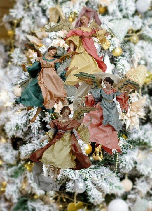 Christmas Angels - Alexandra Arts - Drawings & Illustration, Religion ...