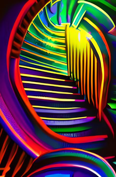 geometrical stair art - Dean Lincoln Hargrove - Digital Art, Buildings ...
