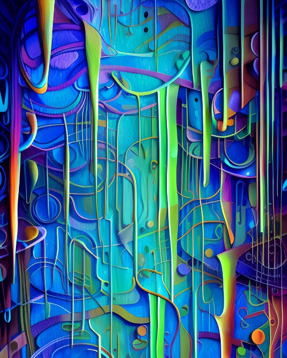 Dripping Paint Abstract cubism - Dean Lincoln Hargrove - Digital Art ...