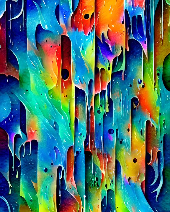 Dripping Paint Abstract Cubism - Dean Lincoln Hargrove - Digital Art ...