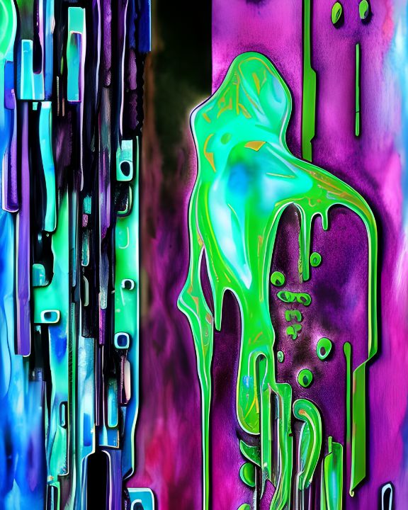 Dripping Paint Abstract Cubism - Dean Lincoln Hargrove - Digital Art ...