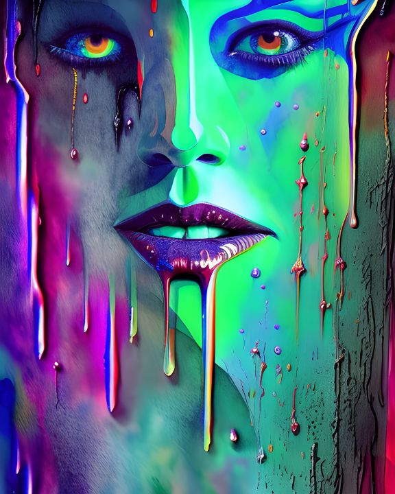 Dripping Paint Abstract Cubism. - Dean Lincoln Hargrove - Digital Art ...