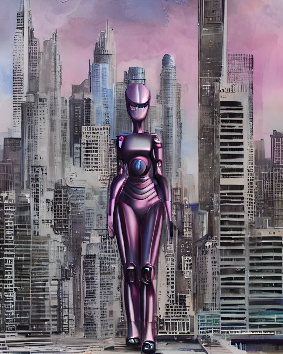 Ai purple android female - Dean Lincoln Hargrove - Digital Art & AI ...