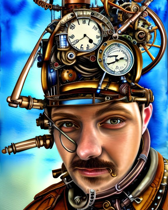 Steampunk hat man - Dean Lincoln Hargrove - Digital Art & AI, Fantasy ...