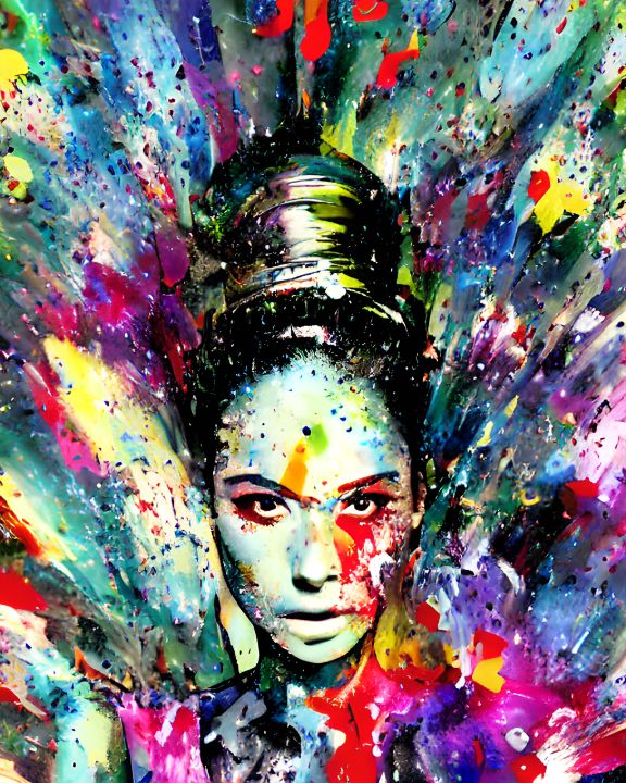 Splatter art portrait - Dean Lincoln Hargrove - Digital Art & AI ...