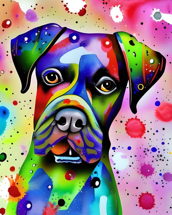 Splatter dog art - Dean Lincoln Hargrove - Digital Art, Animals, Birds ...