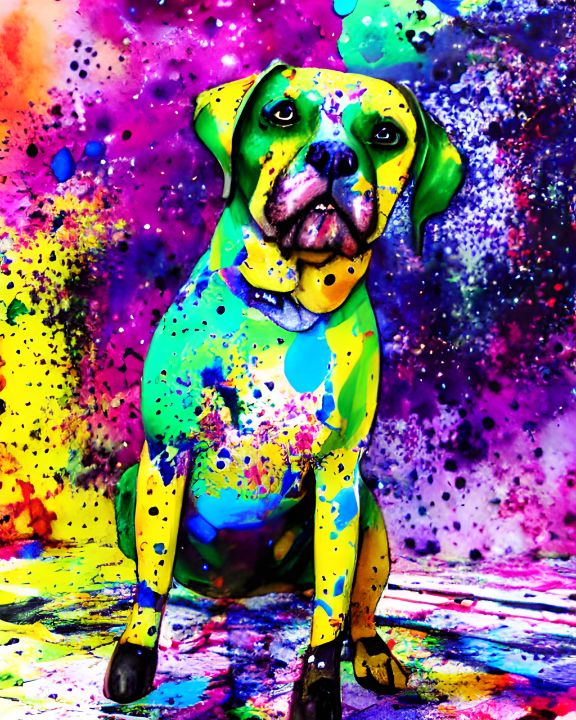 Splatter dog art - Dean Lincoln Hargrove - Digital Art, Animals, Birds ...