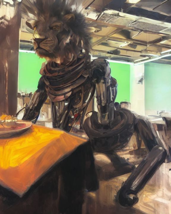 Robotic Lion - LadyV68 Art Gallery - Digital Art & AI, Science ...