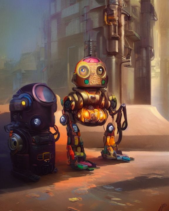 Robot Dog and its Friend Nate - LadyV68 Art Gallery - Digital Art & AI ...