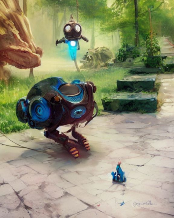 Bob the Robot with Gigi - LadyV68 Art Gallery - Digital Art & AI ...