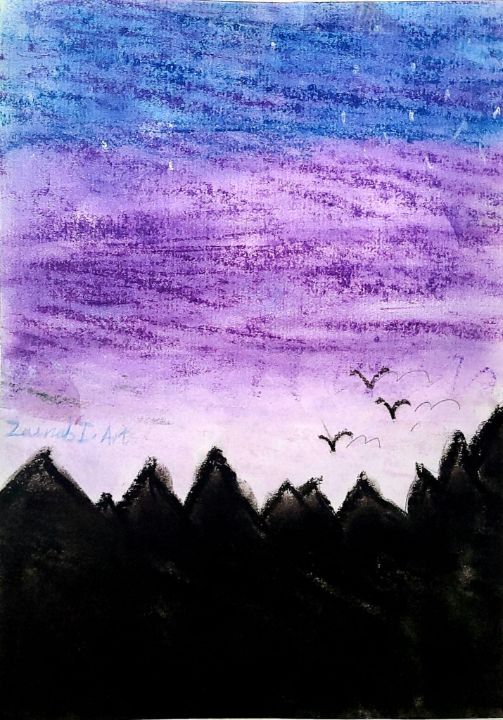 "Twilight Peaks" - Zainab Art - Paintings & Prints, Holidays ...
