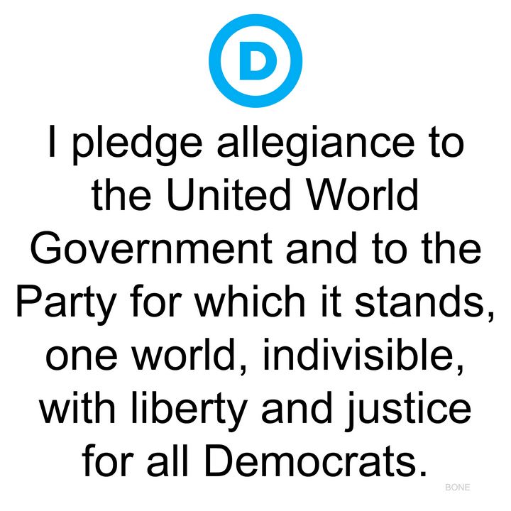 Democrat Party Pledge of Allegiance - Lincoln Bone Political Art ...
