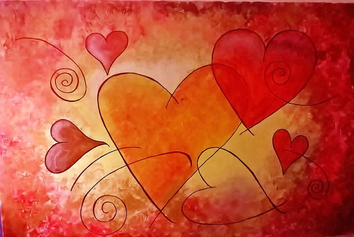 whimsical hearts - Art by Kim - Paintings & Prints, Abstract, Other ...