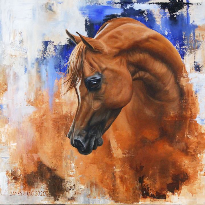 Fierce Grace - James Zhao Art Gallery - Paintings & Prints, Animals, Birds, & Fish, Horses - ArtPal