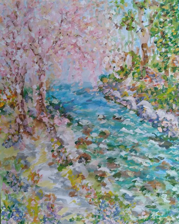 Forest in spring - Big Canvas Art - Paintings & Prints, Landscapes ...