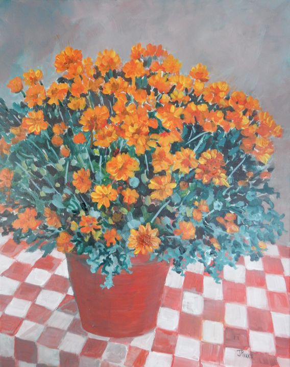 Chrysanthemums - Joy Parks Coats Art - Paintings & Prints, Flowers ...