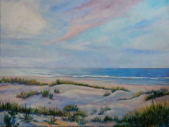 Beach at Figure Eight Island - Joy Parks Coats Art - Paintings & Prints ...