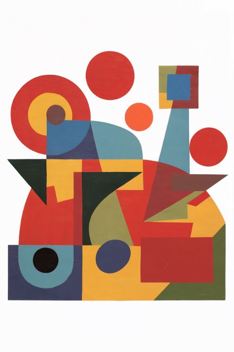 Geometric Color Shapes Art - RachArt - Paintings & Prints, Abstract ...