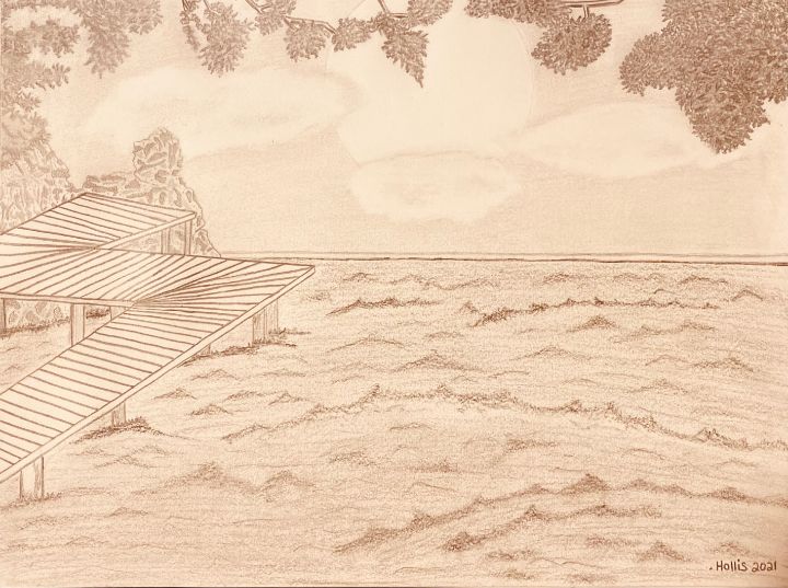 Ocean Boardwalk - Hollis Art Hall - Drawings & Illustration, Landscapes ...