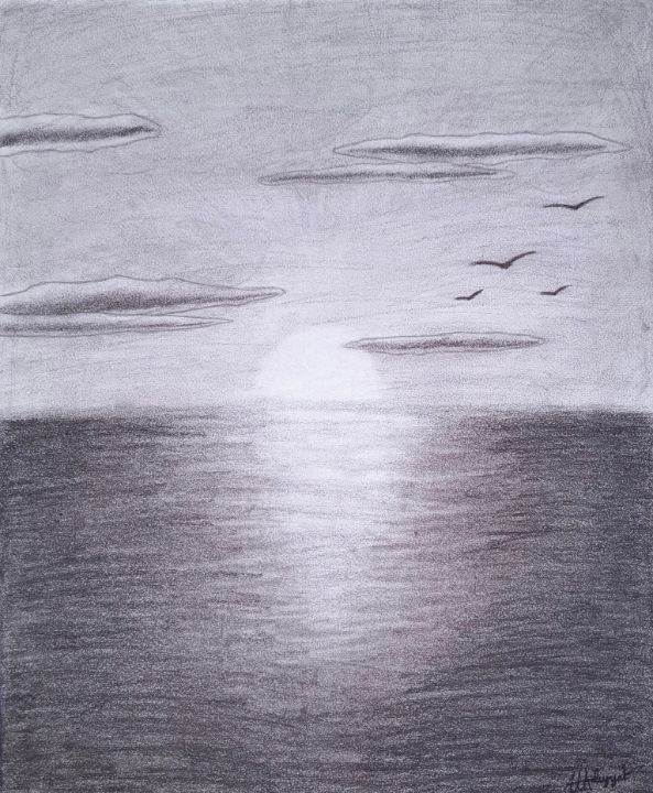 Peaceful sunset - Creative me - Paintings & Prints, Landscapes & Nature ...