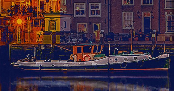 PIER LIGHT BOAT - CIS - Paintings & Prints, Landscapes & Nature, Beach ...