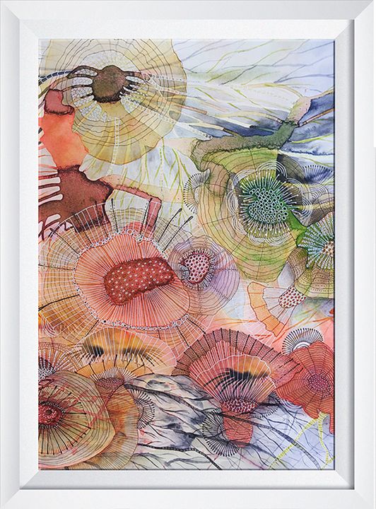 Red Flowers - loArt - Paintings & Prints, Abstract, Irregular Forms ...