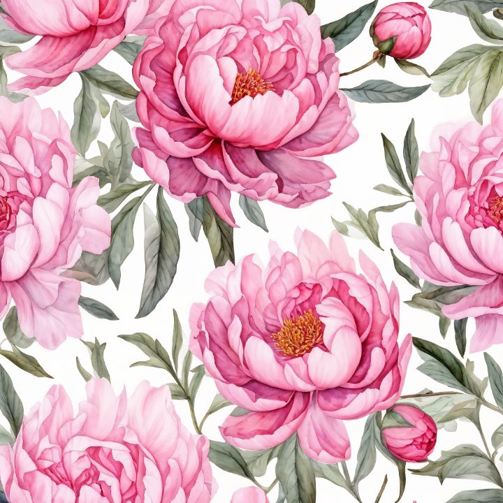 Watercolor Pink Peonies Floral Art - Floral Haven - Digital Art & AI ...