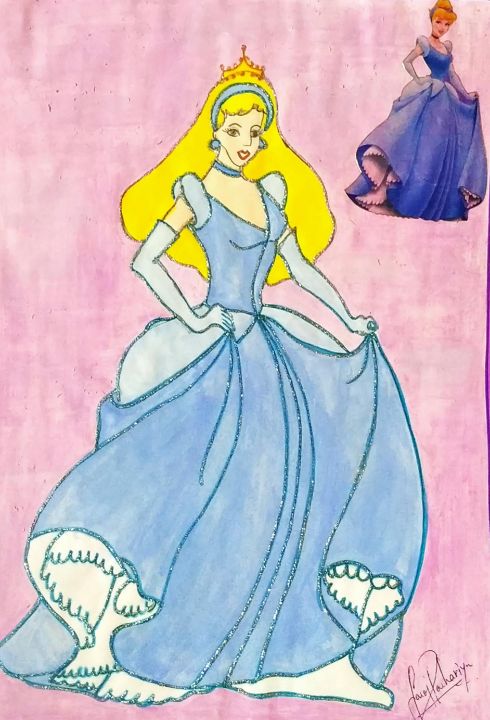 Disney Princess Cinderella - MEERA'S GALLERY - Paintings & Prints ...