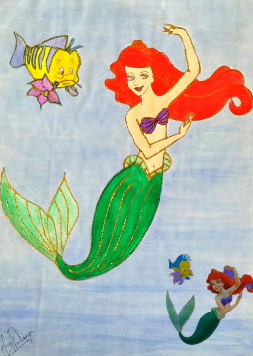 Ariel of The Little Mermaid - MEERA'S GALLERY - Paintings & Prints ...