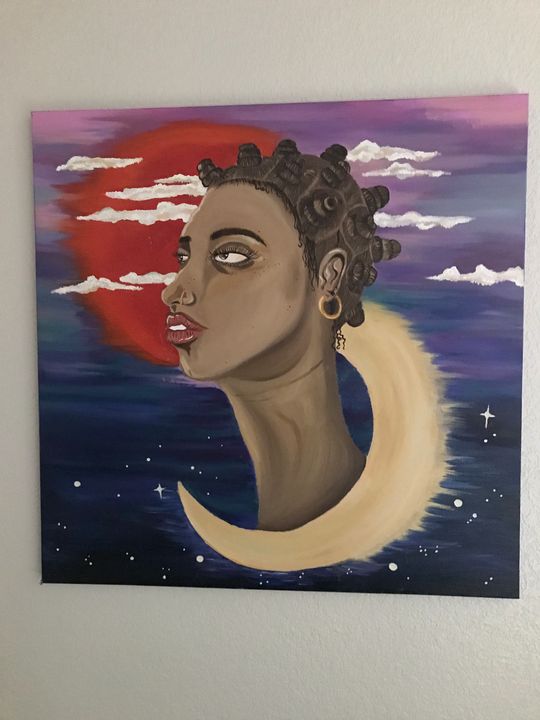 African Moon Goddess Paintings