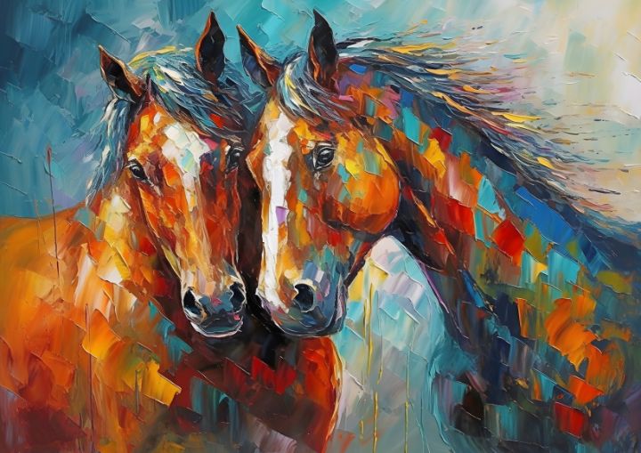 "Equine Bond" - Chris Rutledge - Paintings & Prints, Animals, Birds ...