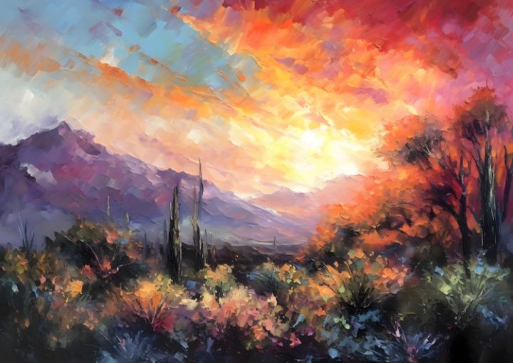 "Desert Twilight" - Chris Rutledge - Paintings & Prints, Landscapes ...