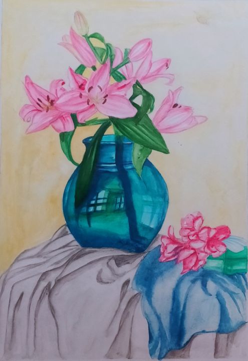 Flower Vase - Art by AD - Paintings & Prints, Still Life, Vases & Urns ...