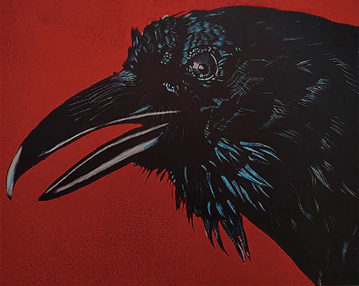 Raven in Red - KimFinkPrints - Paintings & Prints, Animals, Birds ...