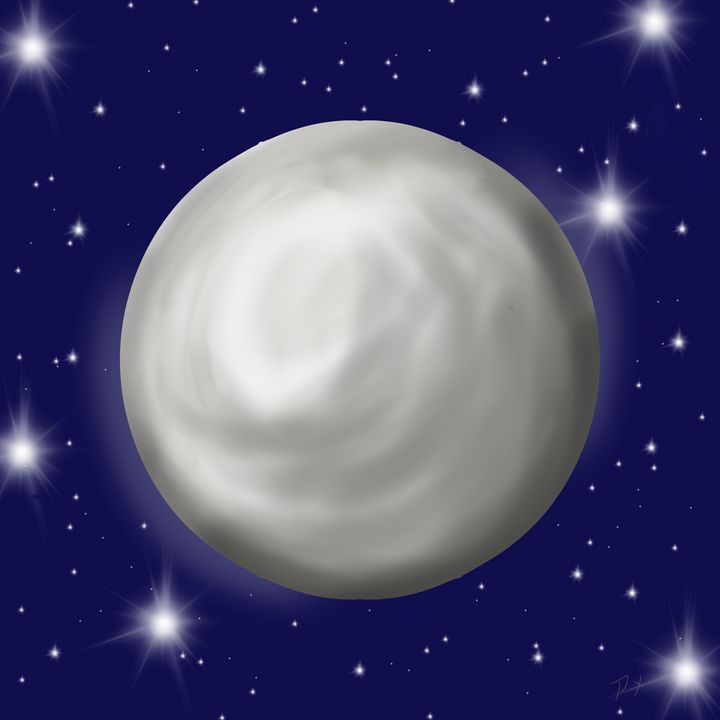 Moon - Tokidoki Art - Digital Art & AI, Astronomy & Space, Moon - ArtPal