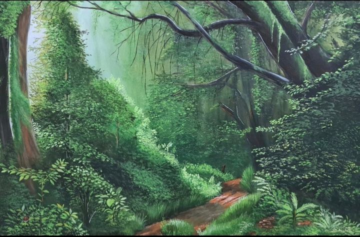Borneo Lowland Rainforest - Dr. Ibrahim Morshidi - Paintings & Prints ...