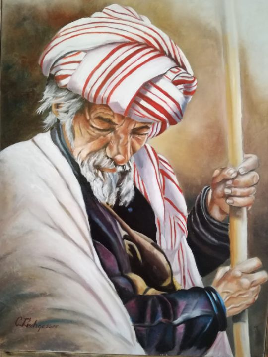 The wise man with a stick - Cornelia Rischgasser - Paintings & Prints ...