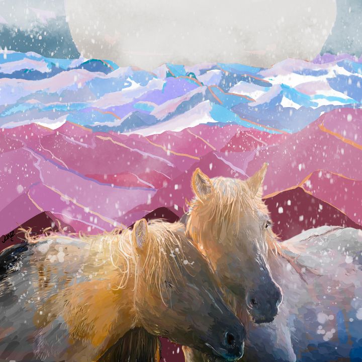 Palomino sunset - ArtbyJonz - Paintings & Prints, Animals, Birds ...