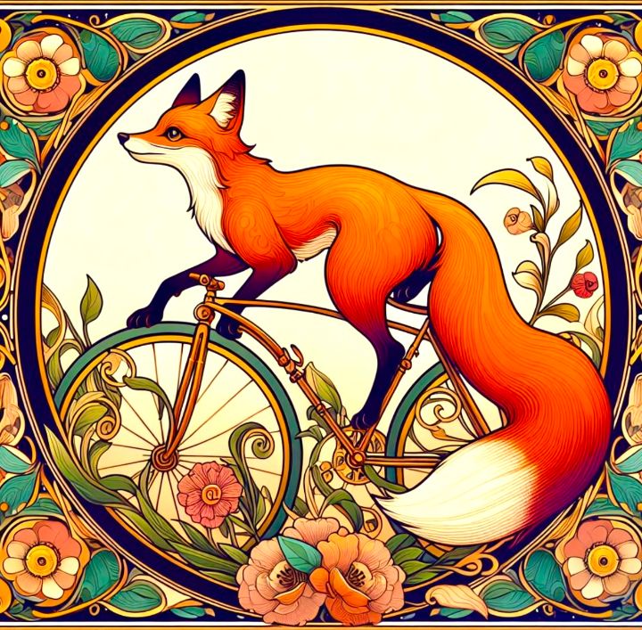 Fox on Bike - ArtbyJonz - Digital Art & AI, Animals, Birds, & Fish, Fox ...
